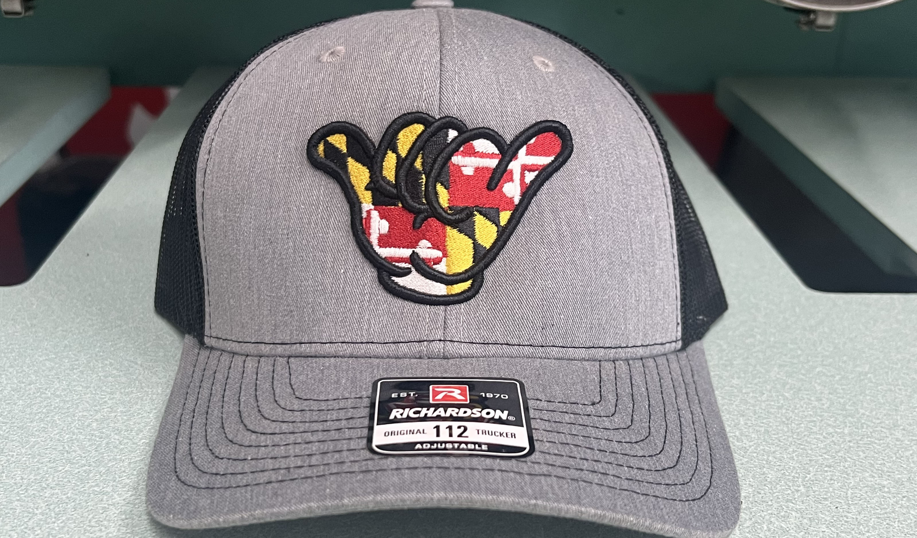 Maryland State Flag Hang Loose Cap - R112 Heather Gray/Black ...