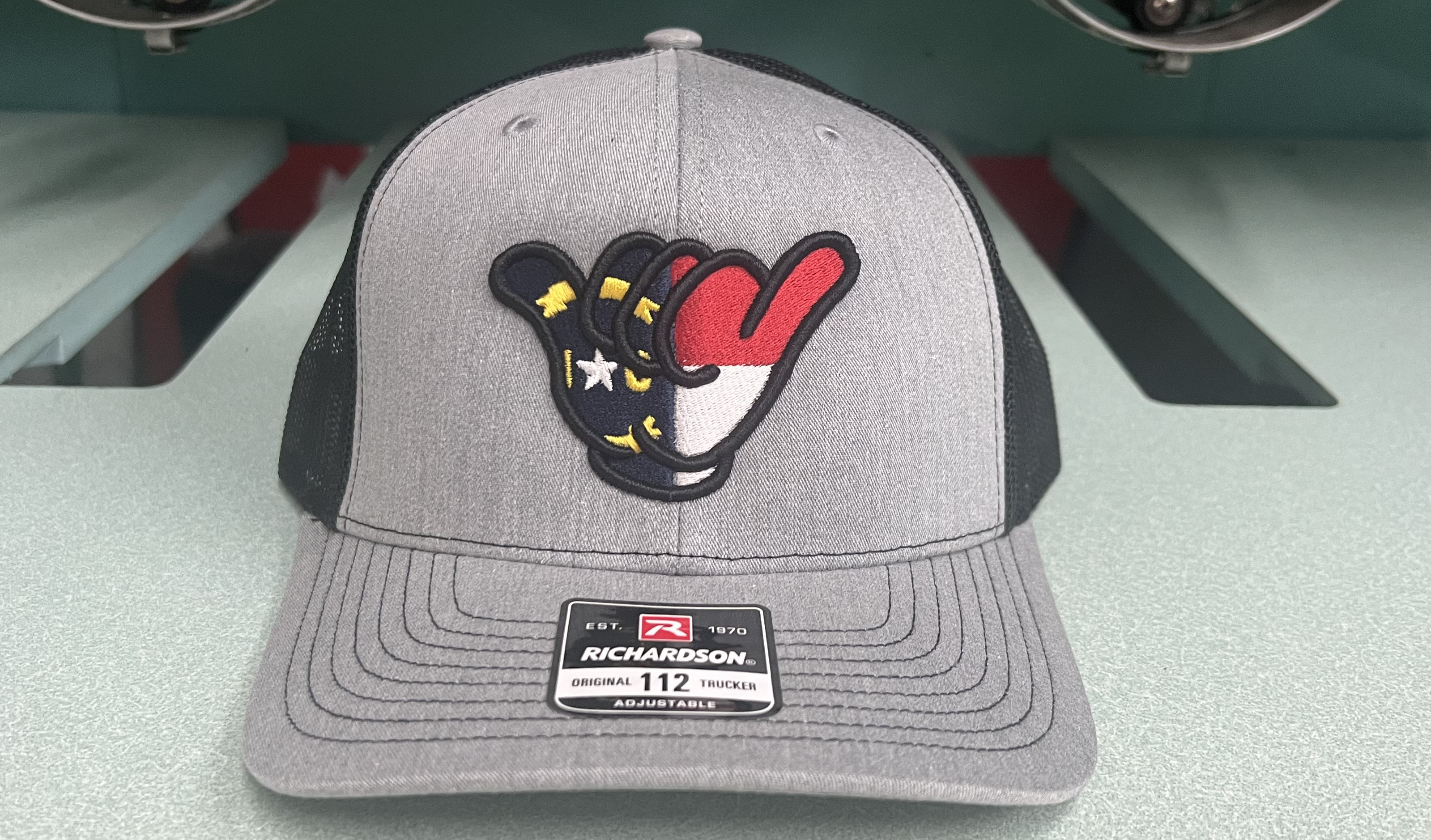 North Carolina Flag Hang Loose Cap - R112 snapbacks Heather Gray/Black ...