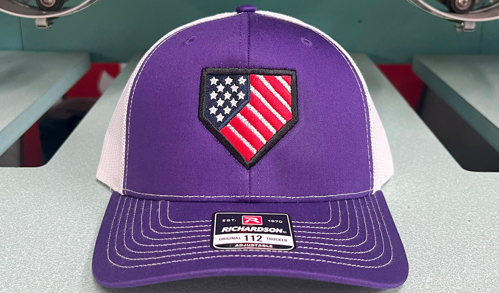 Homeplate USA Flag - R112 Purple/White – maddhattercaps