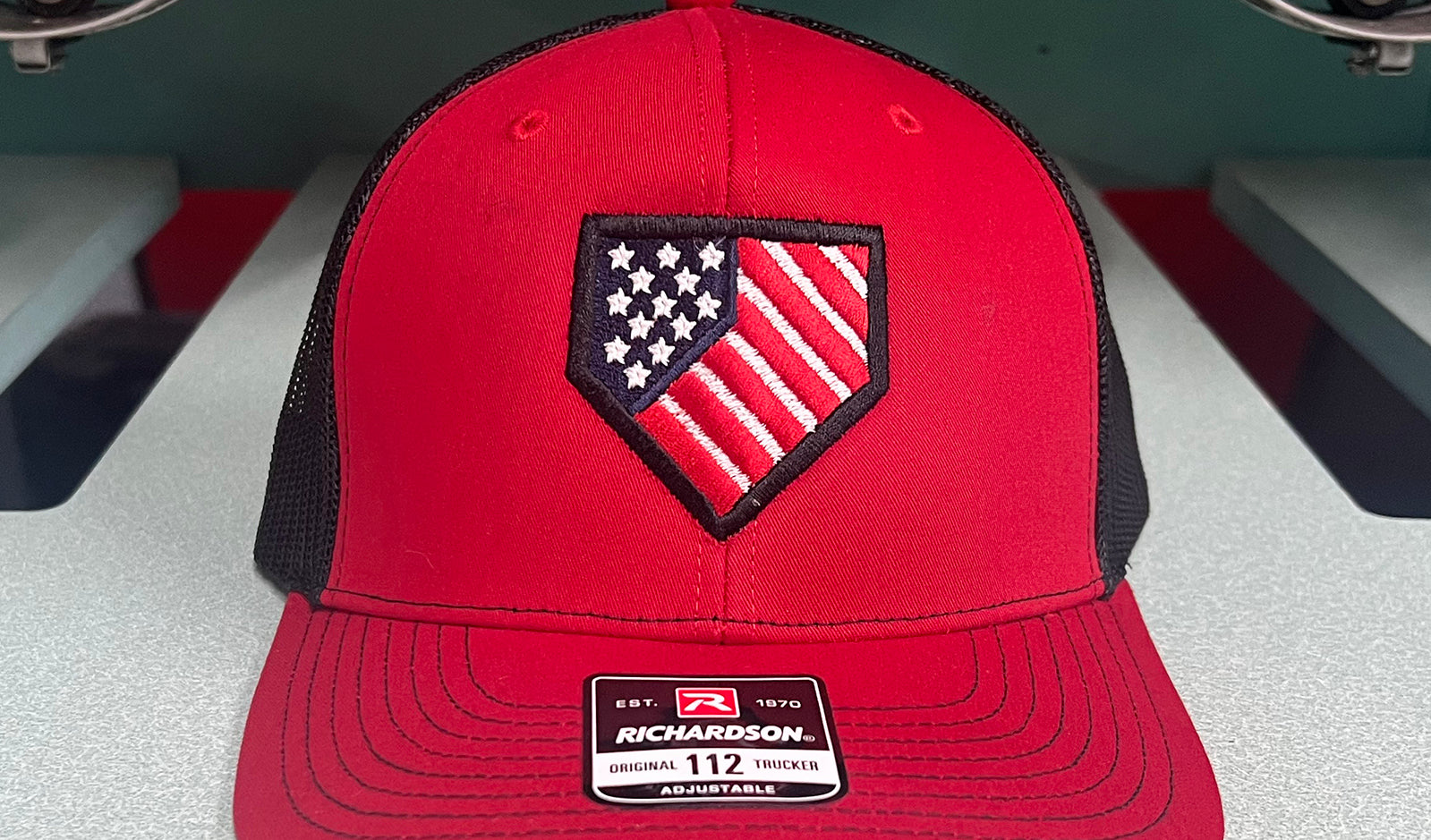 Homeplate USA Flag - R112 Red/Black – maddhattercaps