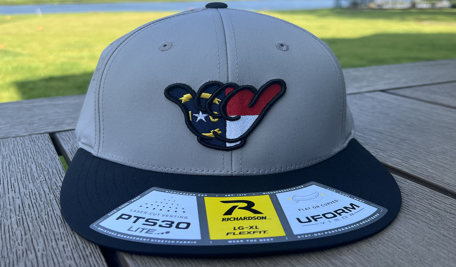 North Carolina State Flag Hang Loose Cap - Gray/Black PTS30 ...