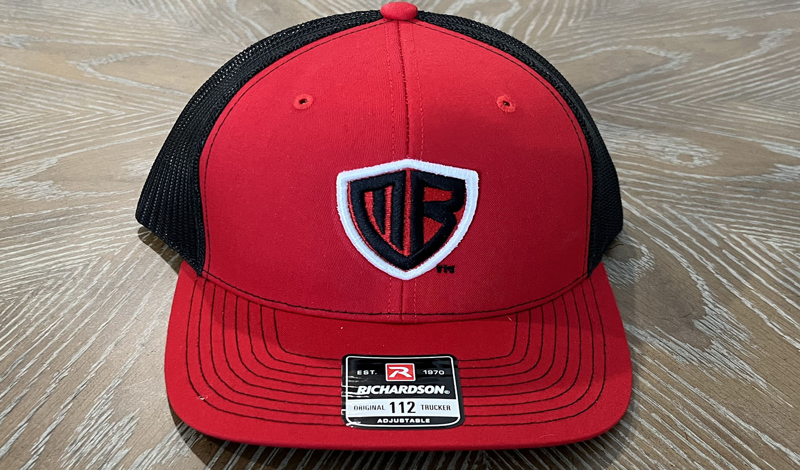 MB Shield 3D Puff - R112 Snapback - Red/Black – maddhattercaps
